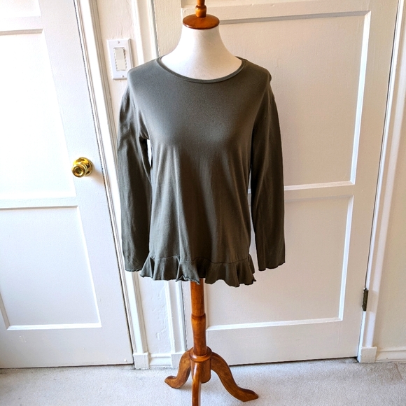 Zara | Tops | Zara Green Ruffle Top | Poshmark